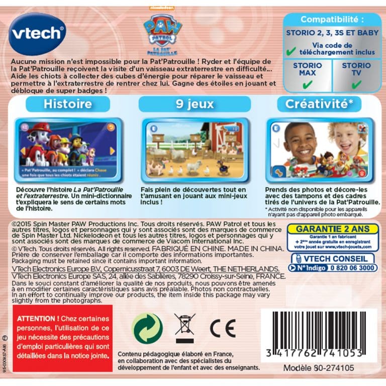 Jeu HD - Pat Patrouille-Vtech - YanDeal